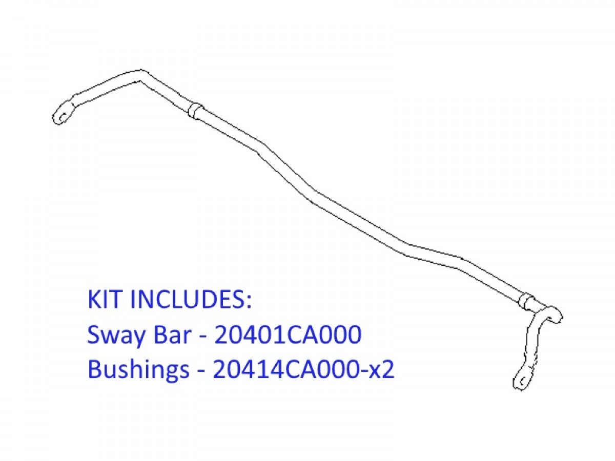 Subaru OEM Front Sway Bar Kit With Bushings - 20401CA000-20414CA000-x2 ...