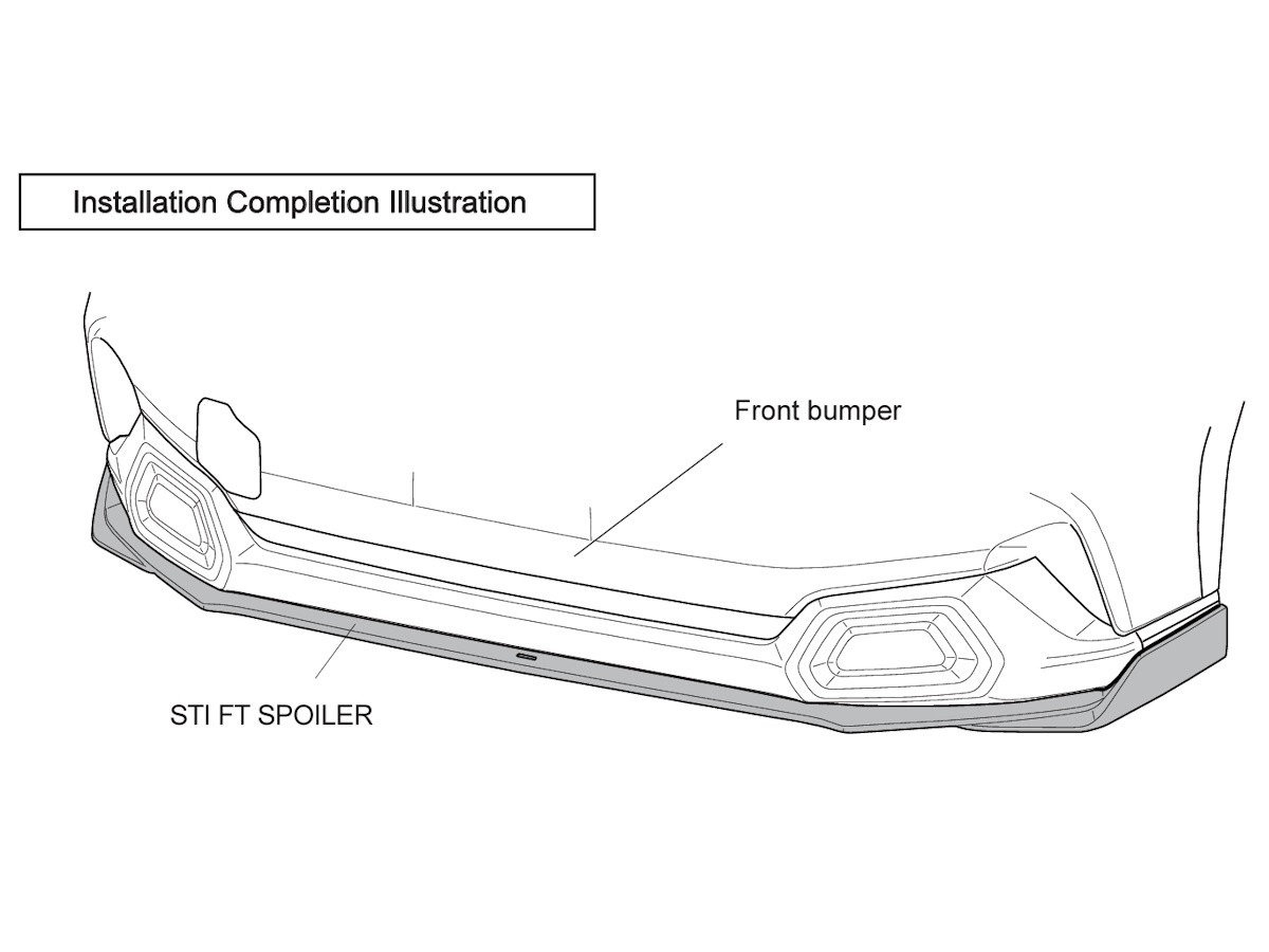 Subaru STI Front Under Spoiler Black With STI Logo - E2410SL000 ...
