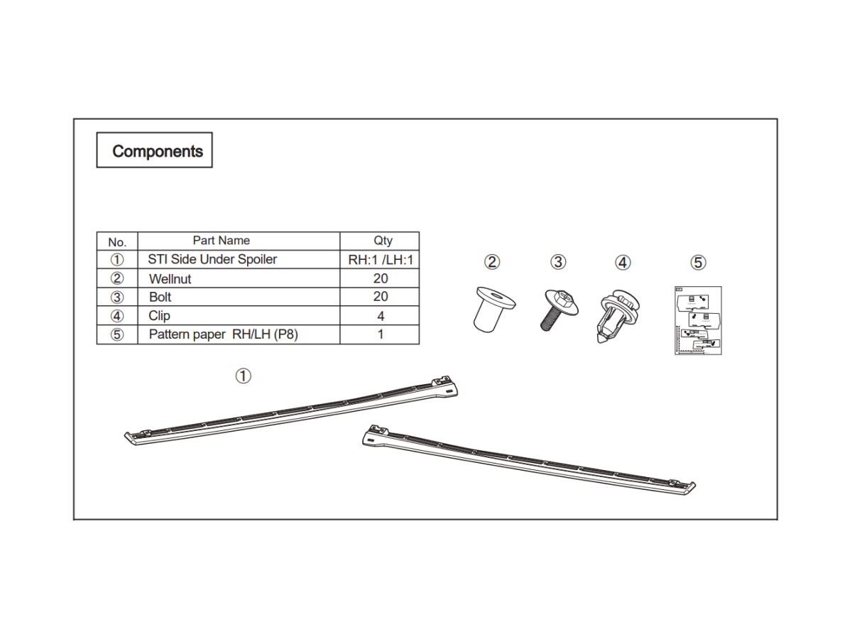 Subaru Black STI Side Under Spoiler - E2610VC110 | Subaru Online Parts