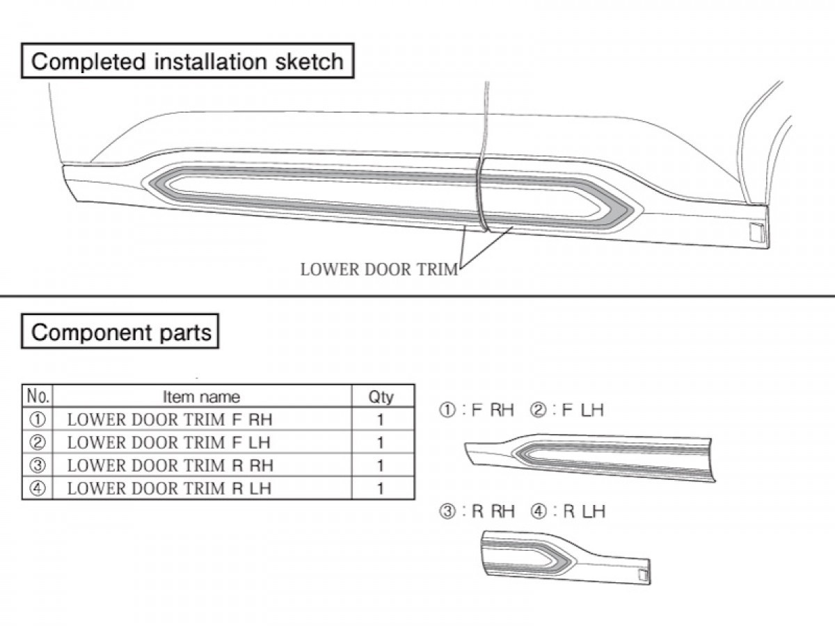 Subaru Lower Door Trim Kit Of Four In Turquoise Blue / Black ...