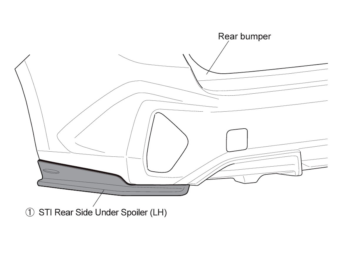 Subaru STi Rear Quarter Underspoilers Kit Of Two Black - E5610FN000 ...
