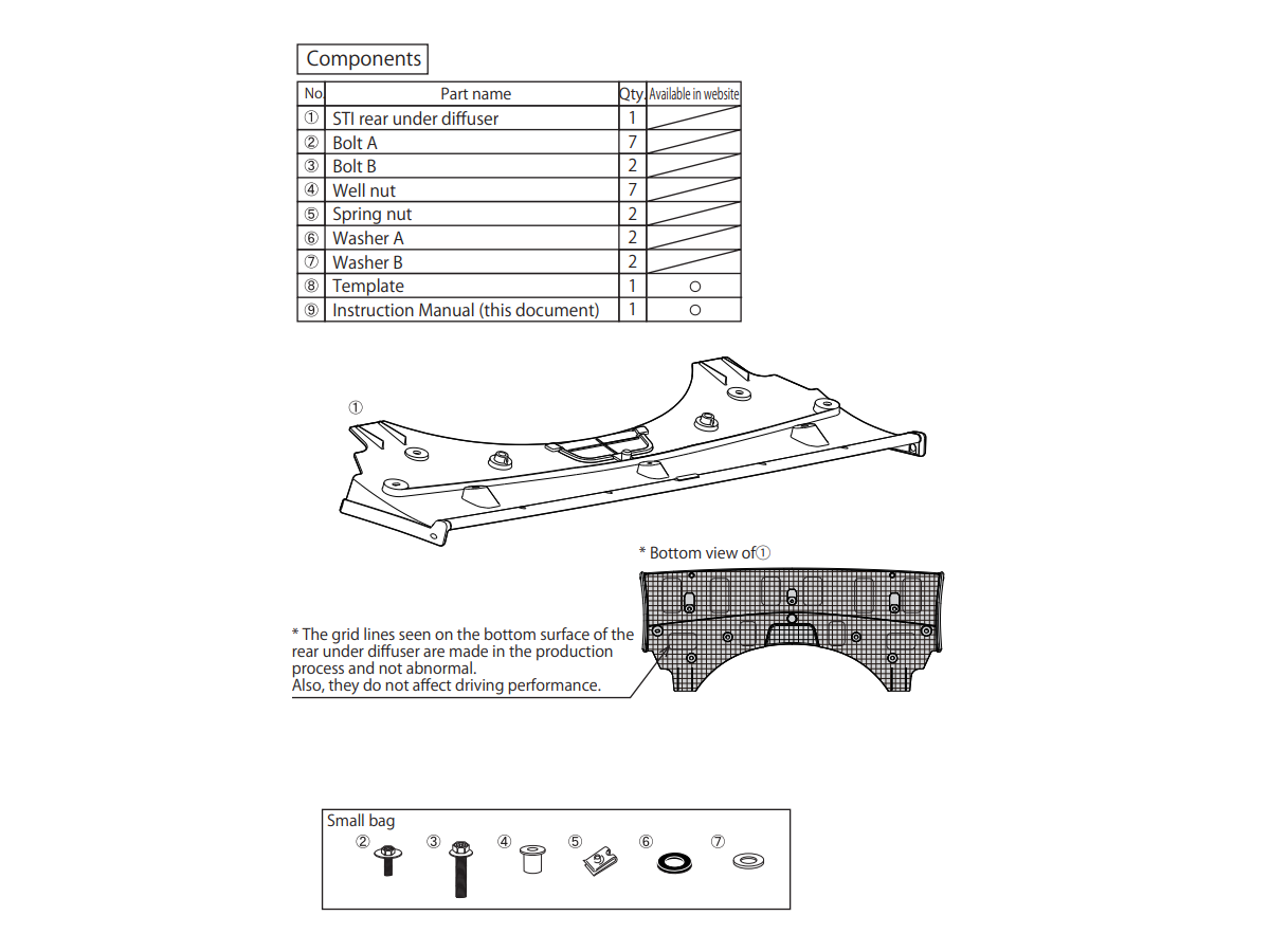 Subaru Black STI Rear Under Spoiler - E5610VC110 | Subaru Online Parts