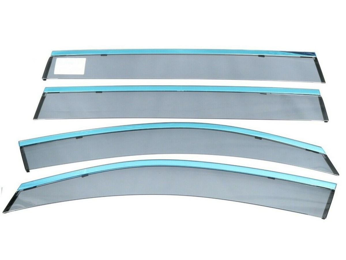 Subaru Side Window Deflectors Kit Of Four Black With Chrome Molding ...