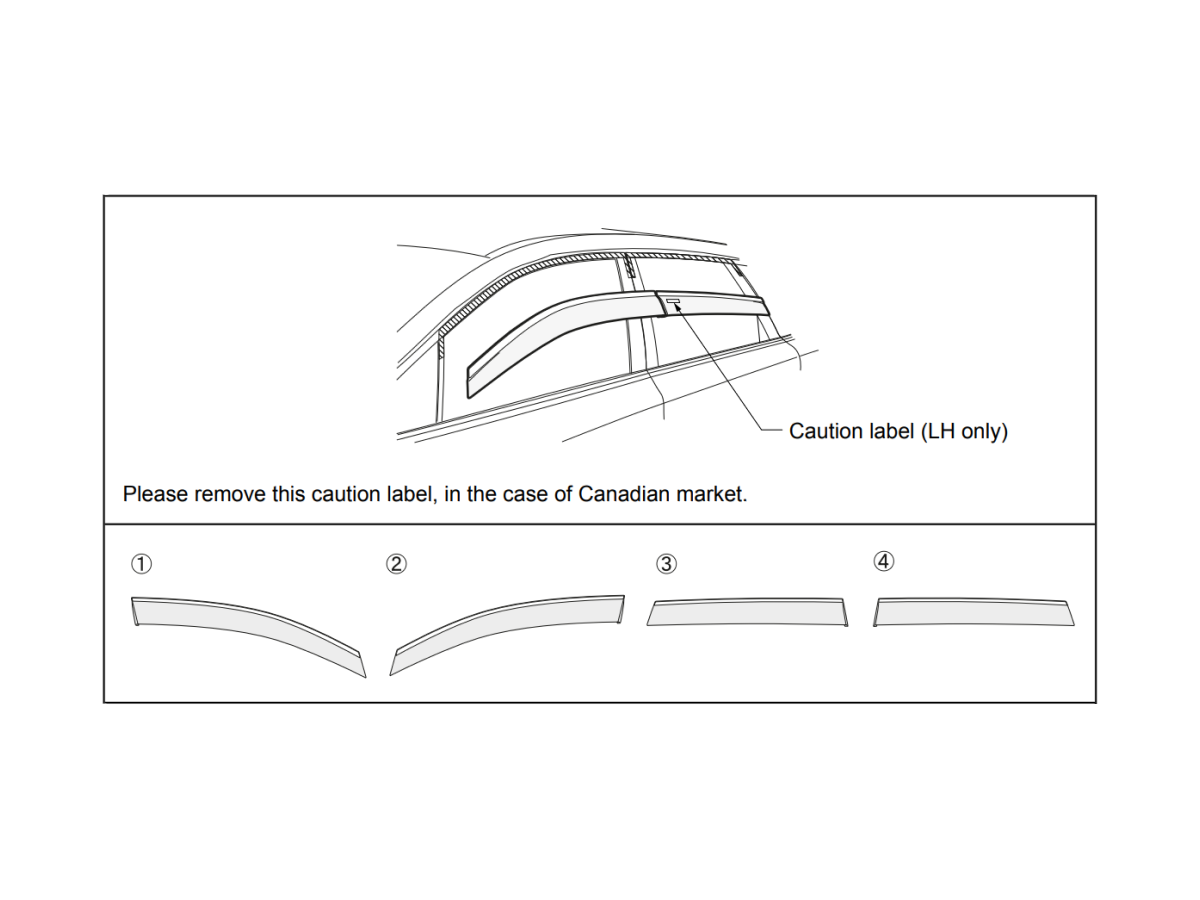 Subaru Side Window Deflectors Kit Of Four Black With Chrome Molding ...