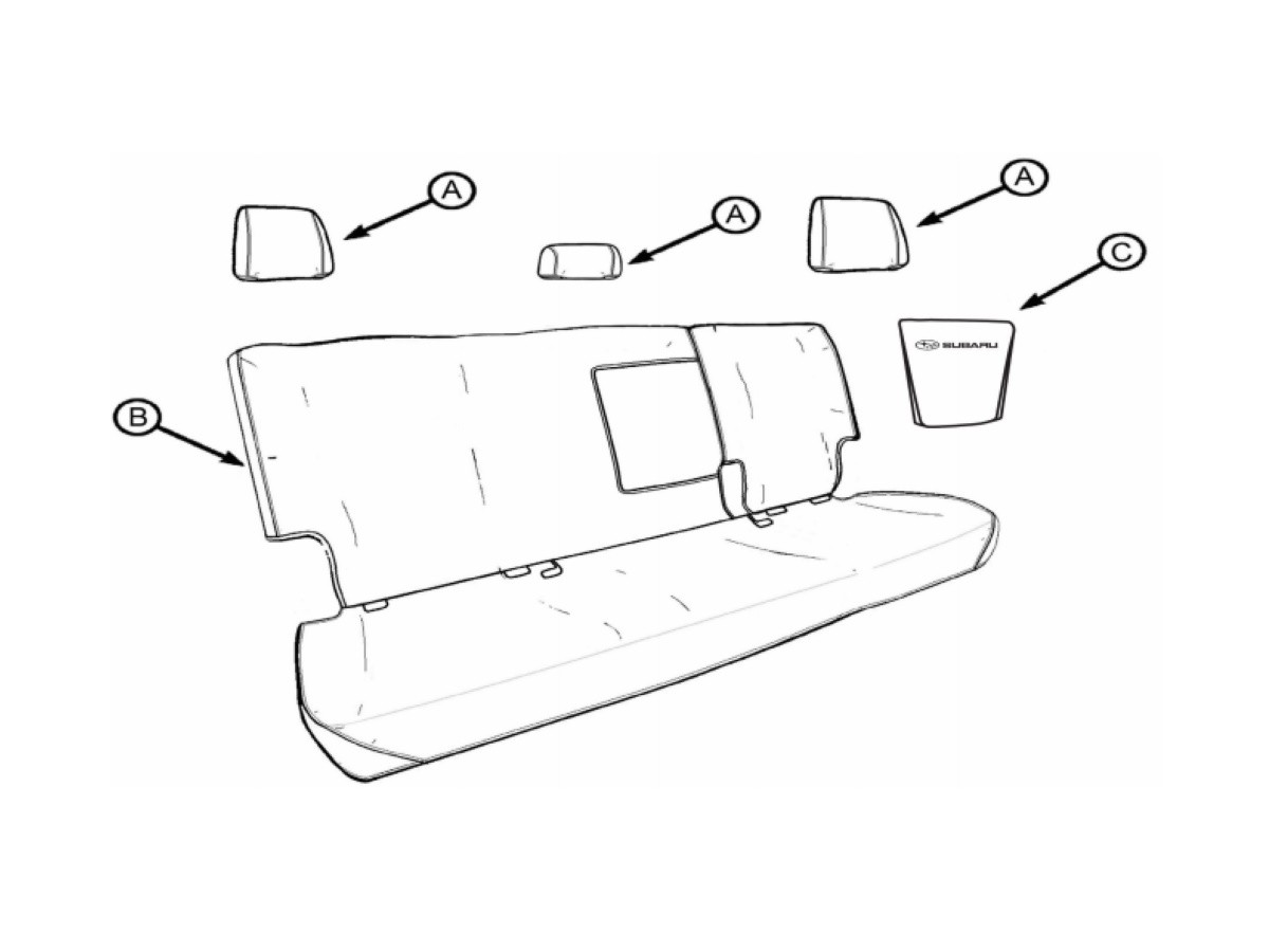 Subaru Seat Cover - W/ Rear Center Arm Rest - F411SFL001 | Subaru ...