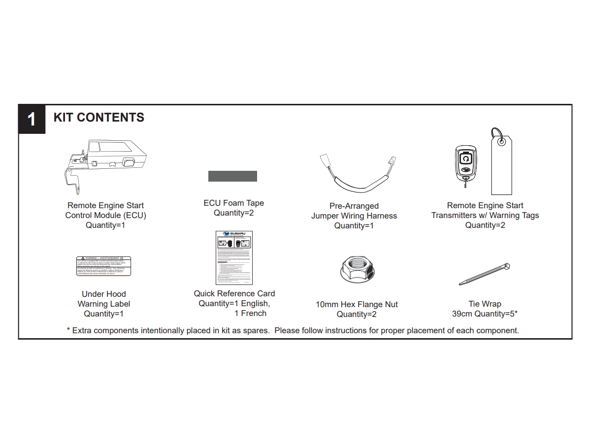 Subaru Remote Engine Starter - Push Start - H001SAN001 | Subaru Online ...