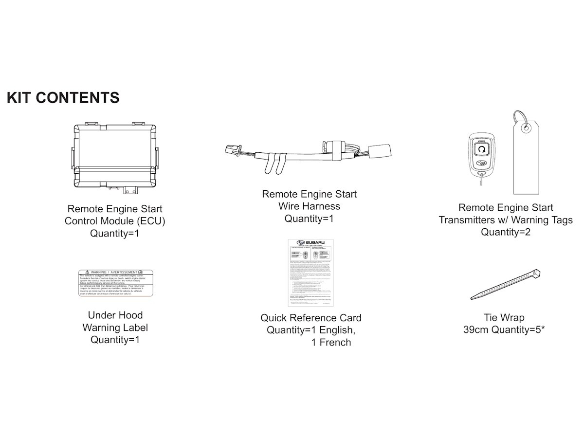 Subaru Remote Engine Start System For Key Start Models Gas Engine ...