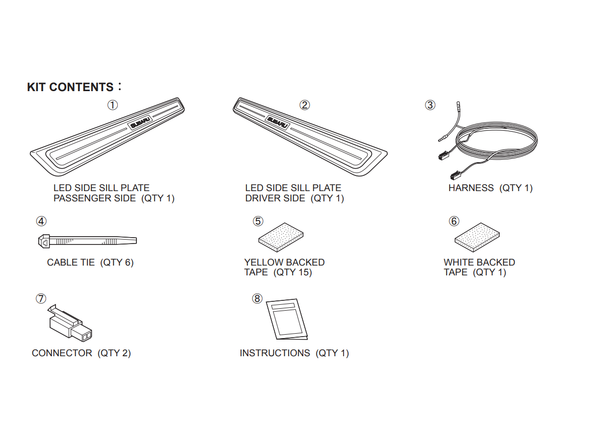 Subaru Illuminated Sill Plates - H1010AJ001 | Subaru Online Parts