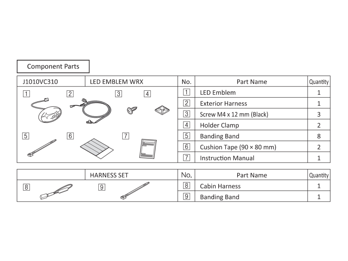 Subaru Illuminated LED Star Cluster Grille Emblem - J1010VC201 | Subaru ...