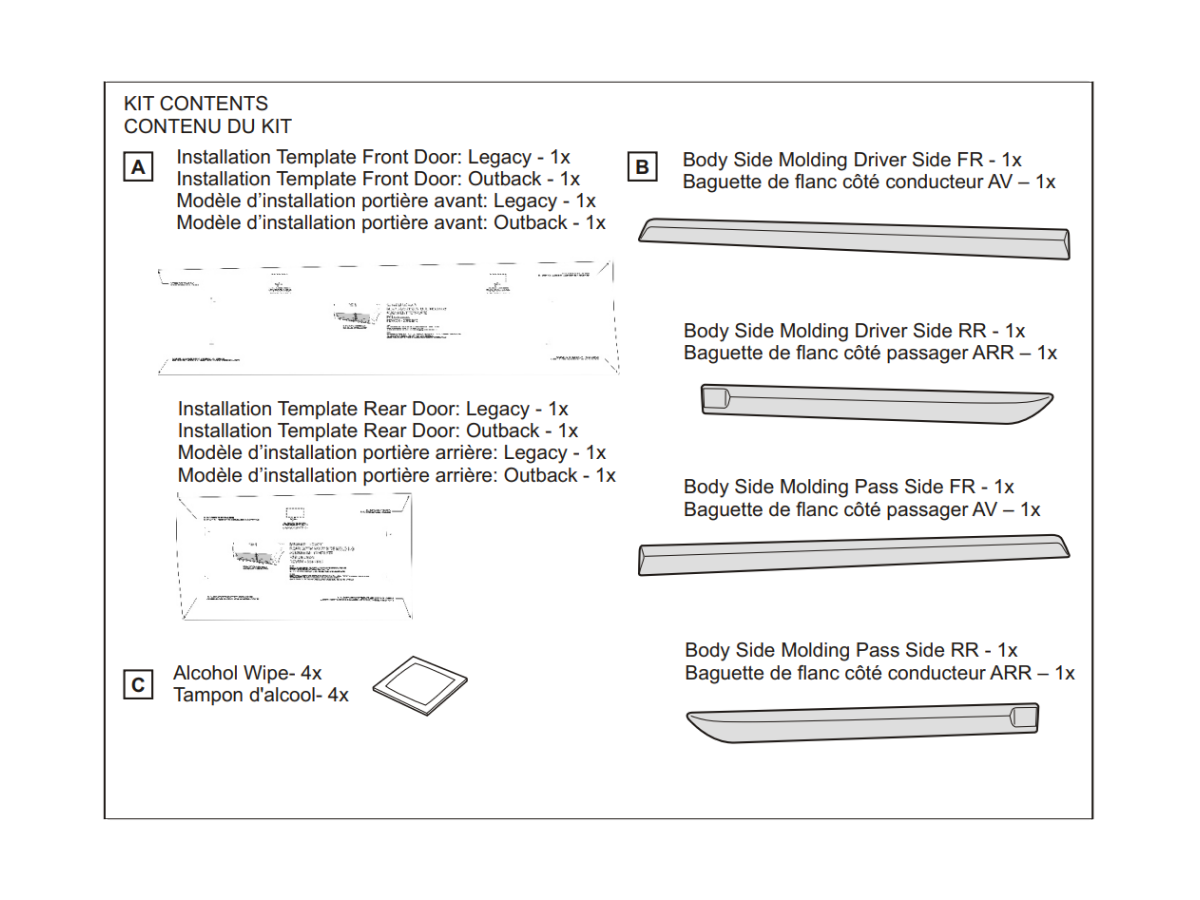 Subaru Body Side Molding Kit - Wilderness Green Metallic - J101SAL802F5 ...
