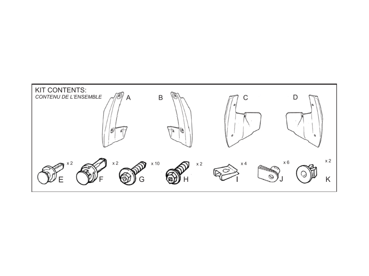 Subaru Splash Guards Kit Of Four Front And Rear Molded Style ...