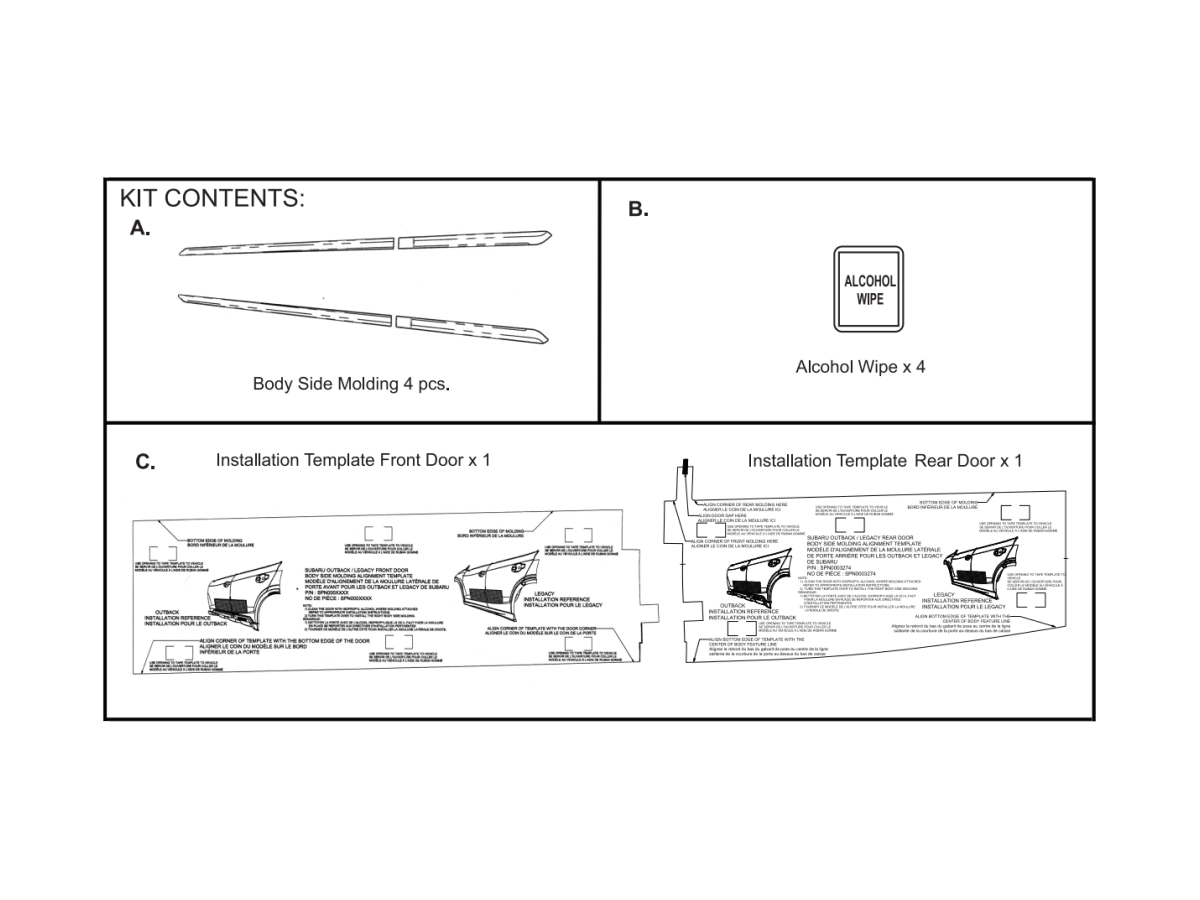 Subaru Body Side Molding Kit - Magnetite Gray - J101SAN801M4 | Subaru ...