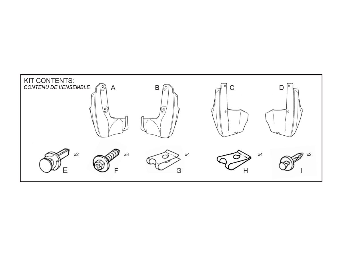 Subaru Splash Guard Kit - Non-Sport - J101SFL600 | Subaru Online Parts
