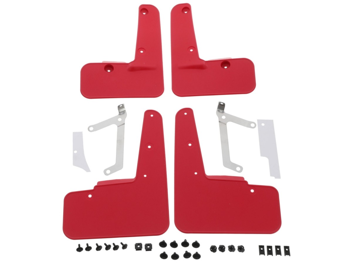 Subaru Mud Flaps Cherry Red With STI Logo Kit Of Four For Front And ...