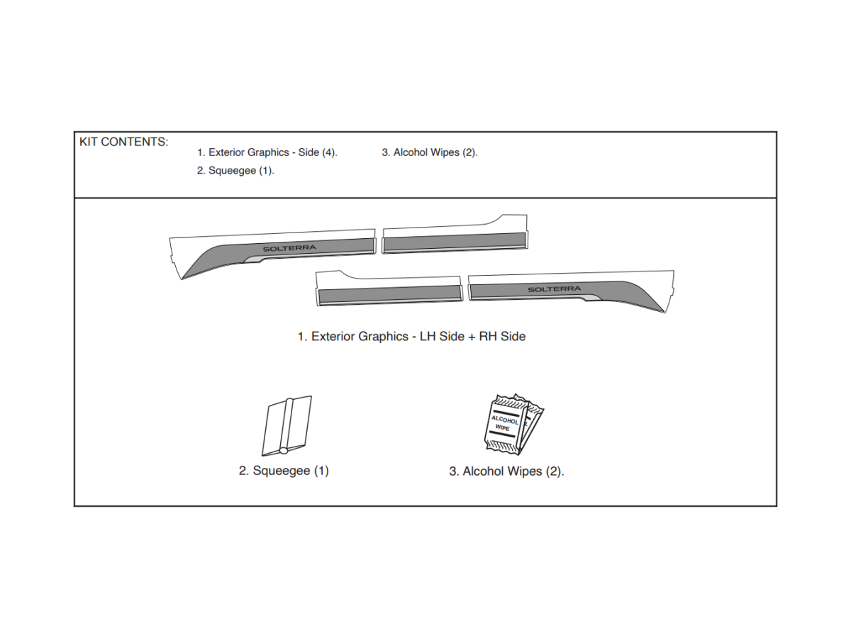 Subaru Exterior Graphics Lower Door Panel Black With Solterra Logo ...