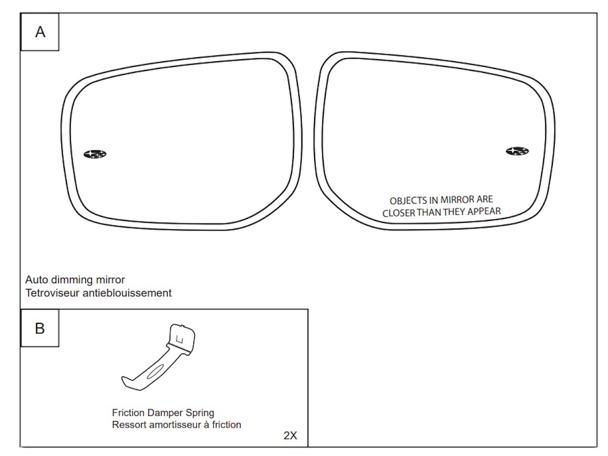 Subaru Auto-Dimming Exterior Mirror Glass With Approach Light For Left ...