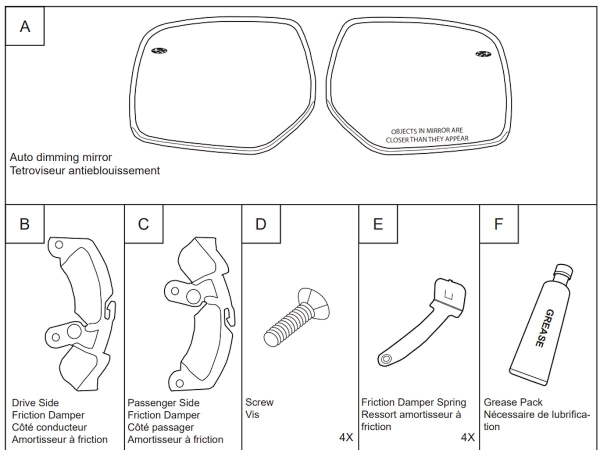 Subaru Heated Side Mirrors Kit Of Two With Approach Lighting ...