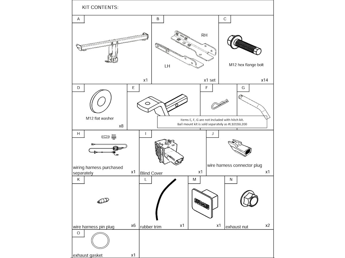 Subaru Trailer Hitch 2 Inch Receiver - L101SSL001 | Subaru Online Parts