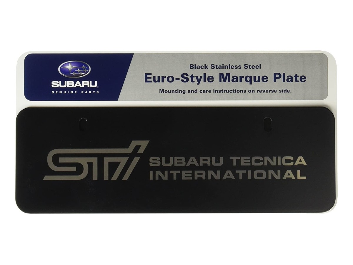 Subaru Marque Plates - STI - Black EURO - SOA342L133 | Subaru Online Parts
