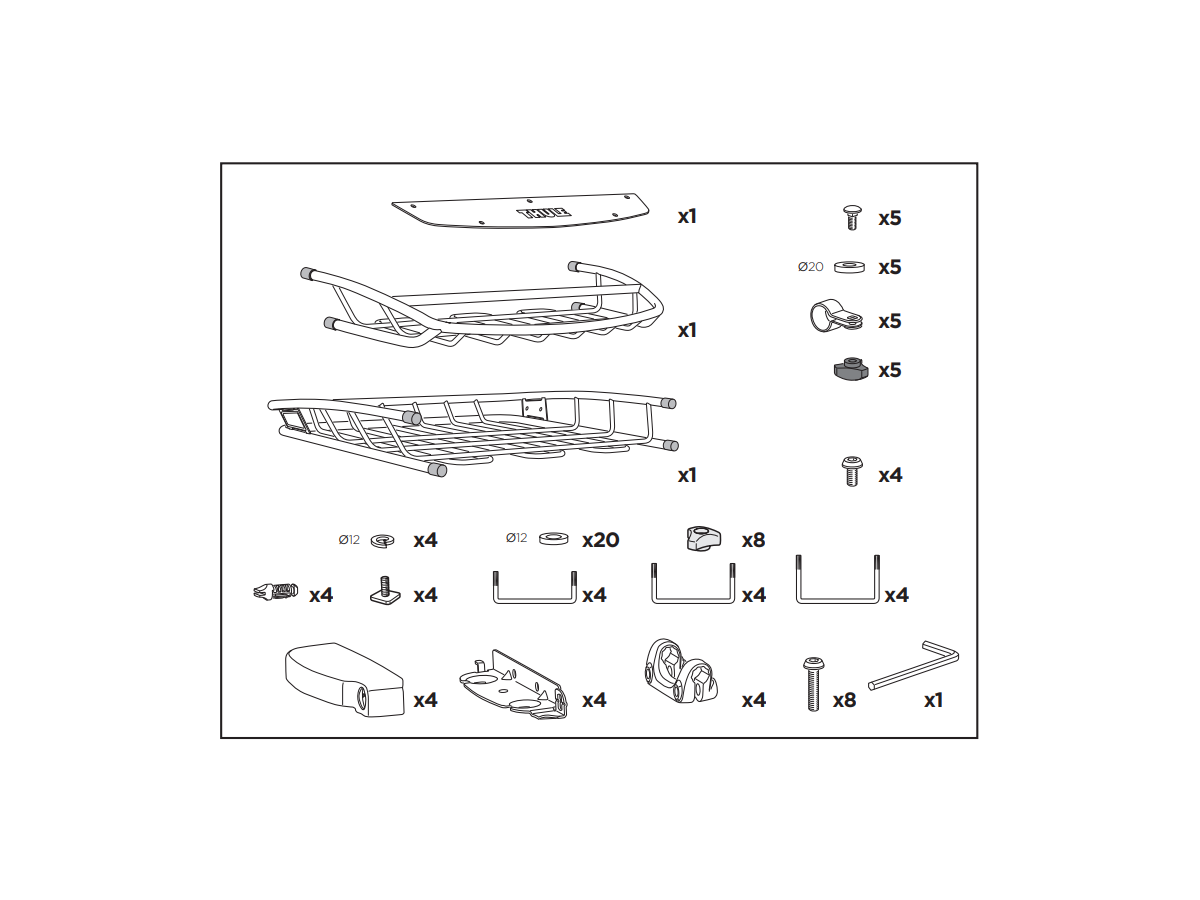 Subaru Thule Heavy Duty Black Roof Cargo Basket With Cargo Net ...