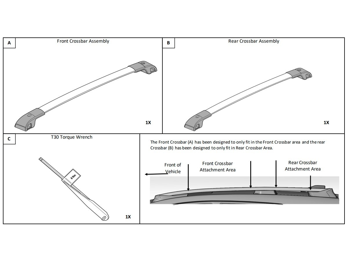 Subaru Roof Rack Adjustable Cross Bar Set Aero Style For Roof Rail ...